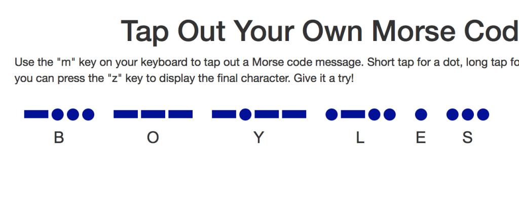 Project 3: Tap Out Your Own Morse Code Message. | Ann Boyles